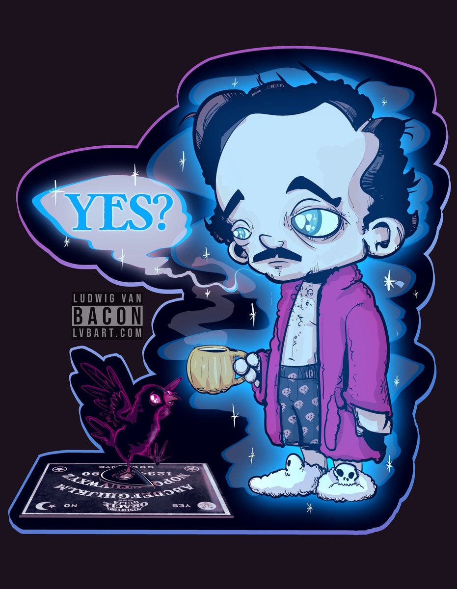 Edgar Allan Ghost Fine Art Print – Ludwig Van Bacon