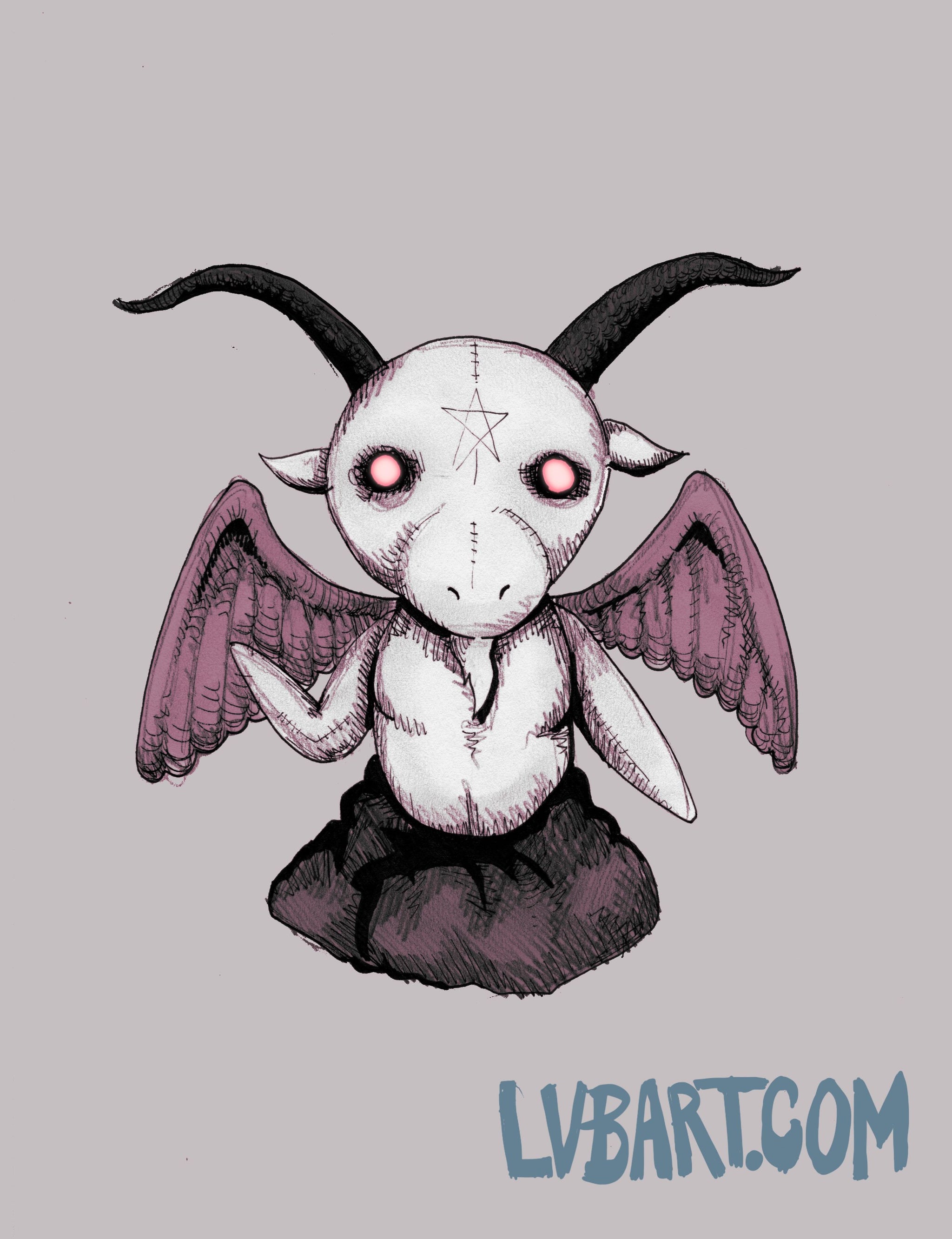 Plushie Baphomet Fine Art Print – Ludwig Van Bacon