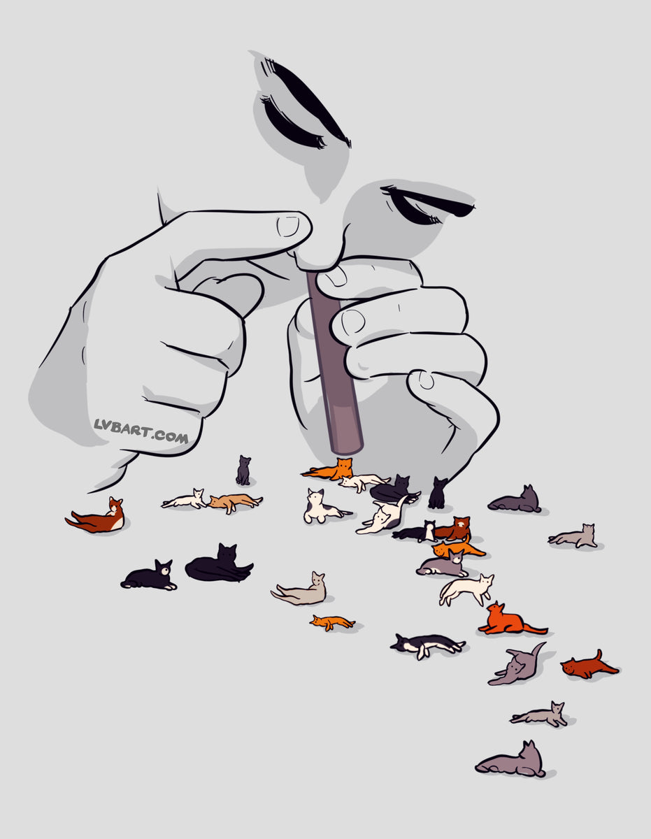 Serotonin (Cats) Fine Art Print – Ludwig Van Bacon