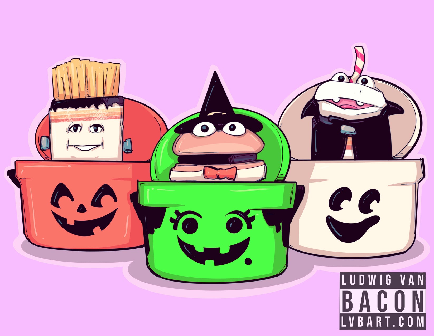 Spooky Fast Food Fine Art Print – Ludwig Van Bacon